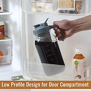 Cold Brew Coffee Maker Mason Jar 64oz, Durable Thick Glass Cold Brew Pitcher Flip Cap Spout Lid w/Handle, Heavy Duty Stainless Steel Filter, Lemonade, Ice Tea Pitcher, Homemade Fruit Drinks Container