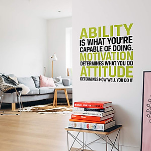 Family Inspirational Quotes Vinyl Wall Decal Stickers Ability is What You're Capable of Doing Motivation Attitude, Family Decor Removable Vinyl for Kids Room Living Room Bedroom (11.8''×23.6'')
