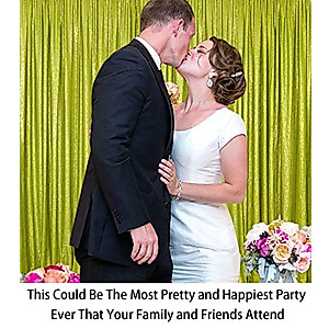 Lime Green Sequin Curtains 2 Panels 2FTx8FT Baby Shower Backdrop Glitter Backdrop Sequin Backdrop for Wedding