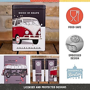 Nostalgic-Art Retro storage tin box L, 101.4 oz, VW – Good in Shape – VW Bus Gift idea, metal can for coffee, vintage design