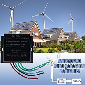 AISINILALAO 3000W 12V/24V/48V Wind Controller, for Three Phase AC 12V 24V 48V MPPT Wind Charge Controller for Wind Turbines Vertical Or Horizontal,12v