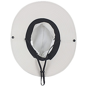 Womens Ponytail Sun Hat Outdoor UV Protection Foldable Floppy Bucket Hats Wide Brim Summer Beach Fishing Cap Pure Beige