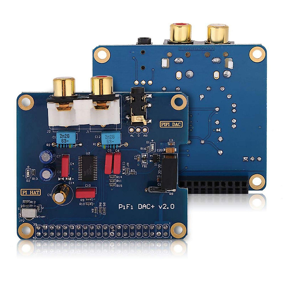 Digital Audio Card, I2S Interface PiFi DIGI DAC + HiFi DIGI Digital Audio Card Insulated Power Supply Compatible with Raspberry B+, Raspberry 2 Model B,Raspberry 3B (64-bit)