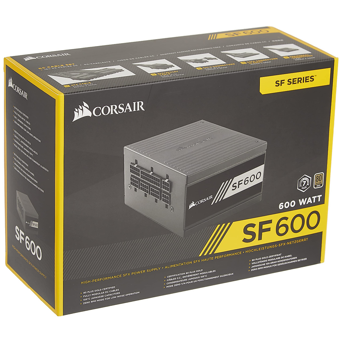 Corsair SF Series, SF600, 600 Watt, Fully Modular Power Supply, 80+ Gold Certified