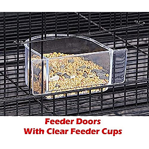 Lot of 6 Aviary Breeding Finch Aviary Canary Flight Bird Cage with Center Divider 24" x 16" x 16" (Black)