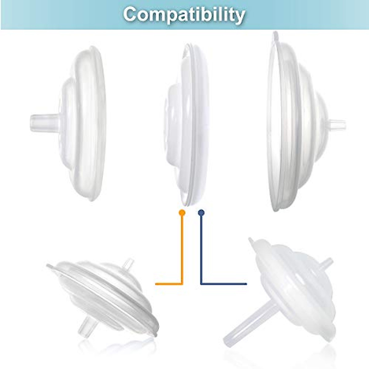 Nenesupply Silicone Backflow Protector Membranes Compatible with Spectra Backflow Protector Not Original Spectra Pump Parts Work with Spectra S2 S1 Breast Pumps (4pc Membrane)