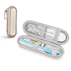 Yinke Electric Toothbrush Travel Case for Philips Sonicare & Braun Oral-B/Oral B Pro with Accessories Storage, Protective Hard Cover Portable Storage Bag (Rose Gold)