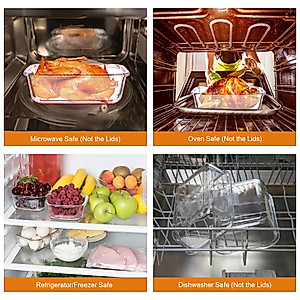 YEBODA Glass Food Storage Containers with Airtight Snap Locking Lids BPA Free Meal Prep Container Set For Home Kitchen Restaurant - Freezer, Microwave, Oven, Dishwasher Safe [23oz, 6 Pack]