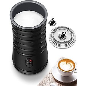 Milk Frother, Delvit Electric Milk Steamer 4 in 1 Foam Maker for Hot and Cold Milk Froth, Frother for Coffee, Latte, Cappuccino, Milk Warmer Heater, Non-Stick Interior