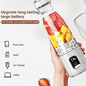 Portable Blender, Personal Blender for Shakes and Smoothies 300W Mini Blender 20oz Smoothie Blender USB Rechargeable Fresh Juice Blender with Pulse Technology Crush Ice Nuts Eenten Blender BravoS(3rd Generation) (BravoS (Sports Caps))
