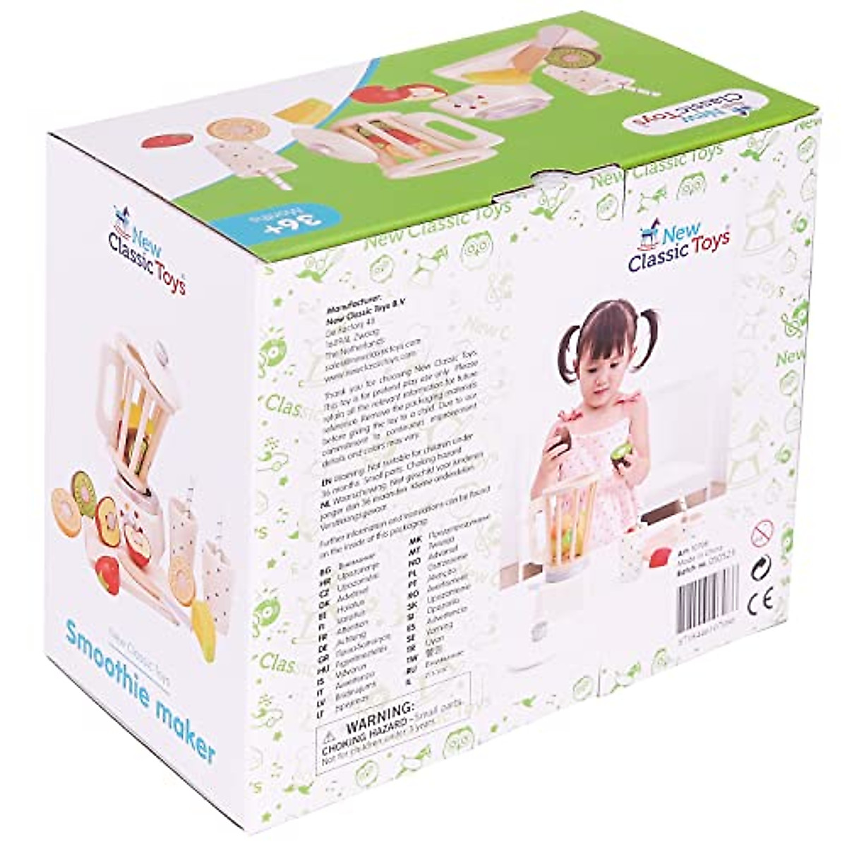 New Classic Toys Wooden Smoothie Set - Pretend Play Toy for Kids Cooking Simulation Educational Toys and Color Perception Toy for Preschool Age Toddlers Boys Girls