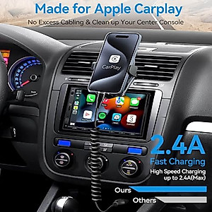 Coiled Lightning Cable [2Pack 4Ft] iPhone Charger Cable for Car MFi Certified Nylon Braided Retractable Fast Charging Cord with iPhone14/13/12/11 Pro Max/SE/XS MAX/XR/XS/X/8/7/Plus/6S iPad/iPod/iPads