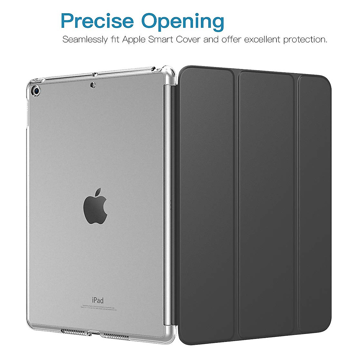 TiMOVO Case for New iPad 9th Generation 2021/8th Gen 2020/7th Gen 2019 (Compatible with Official Smart Cover) - Slim Translucent Frosted Back Shell Hard Case Fit iPad 10.2-inch - Clean Clear