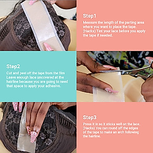 STUDIO LIMITED Lace Wig Grids and Knots Eraser Silicone Melting Tape, Bye Bye Lace Grid HD Natural Hide Cover Skinlike Durable Breathable Reusable Ultra-Thin Non-Slip Tape (Natural)