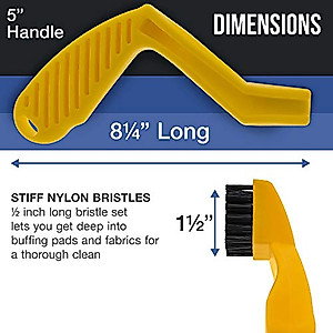 TCP Global - Foam Buffing Pad Conditioning Brush - Stiff Nylon Bristles - Cleaning Recondition Tool for Polisher Buffer Foam and Microfiber Polishing and Compound Pads and Bonnets - Car Auto Detailing