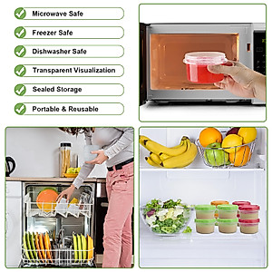 Kitchen GIMS 8 oz Plastic Containers with Lids Leak Proof Freezer Containers 12 Pack Meal Prep Jars Reusable Food Storage Containers with Lids Microwave and Freezer Safe