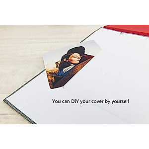 potricher Large Photo Album Self Adhesive 3x5 4x6 5x7 8x10 Pictures Linen Cover 40 Blank Pages Magnetic DIY Scrapbook Album with A Metallic Pen (Gray)