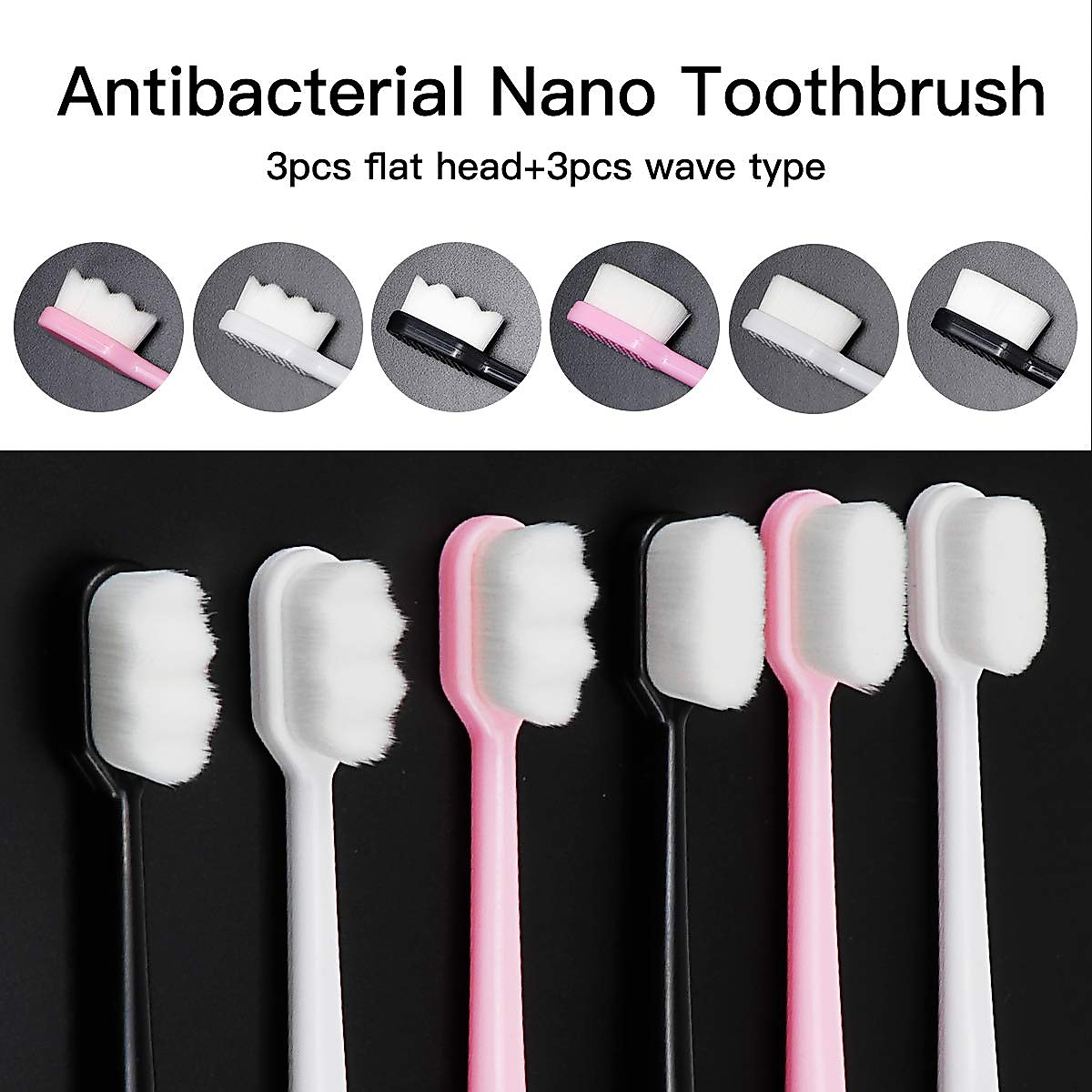 6 PCS Upgraded Extra Soft Floss Toothbrush Ultra Soft-bristled Sensitive Toothbrush Manual Micro Nano Toothbrush Good Cleaning for Adult Teeth Kid Children, No Harm to Gum