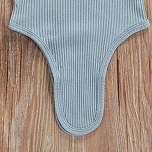 CIYCUIT Baby Boy Girl Gowns Newborn Coming Home from Hospital Outfit Ribbed Knotted Nightgown with Hat Blue 0-6 Months