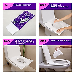 100 Toilet Seat Covers Disposable – XL Flushable Toilet Seat Covers for Kids, Toddlers and Adults Use for Travel, Potty Training, Airplane, Public Bathroom, Road Trips and More. (100 Pack)