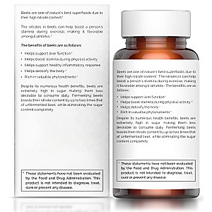 Think Remedy Aged Beet Root Capsules - Beet Pills for Stamina - Organic Beet Root Powder - Nitric Oxide Supplement - Nitrate No Sugar - 30 Capsules - Beet Root Supplement - Super