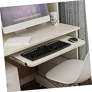 1 Pair Guide Computer Tray Computer Keyboards Ball Bearing Furniture Slides Drawer Rail Track Computer Drawer Tray Accessories Drawer Slide Track Cold Rolled Steel Desk Hardware