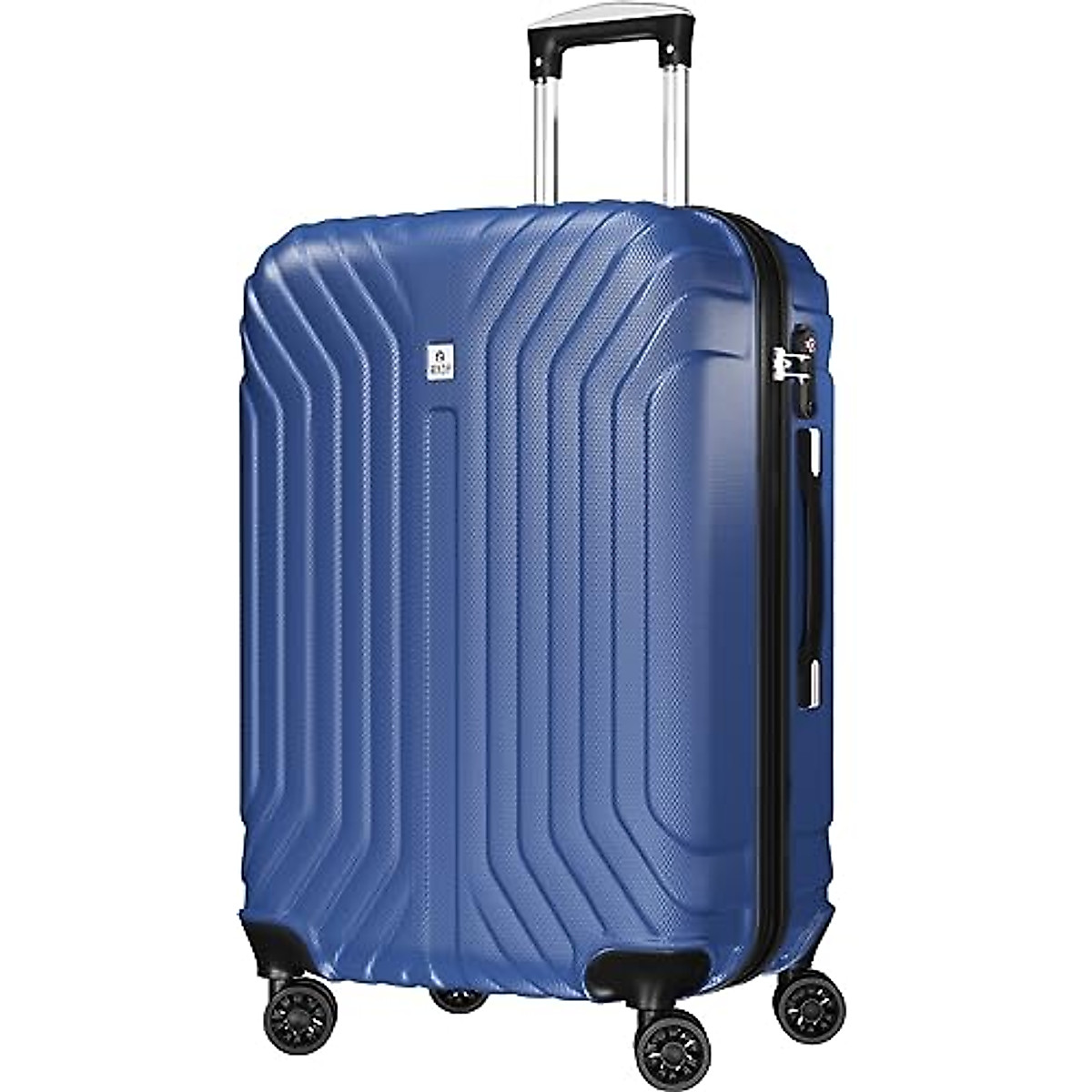 AnyZip Luggage Expandable PC ABS Durable Hardside Suitcase with Spinner Wheels TSA Lock Checked-Medium 24 Inch Blue