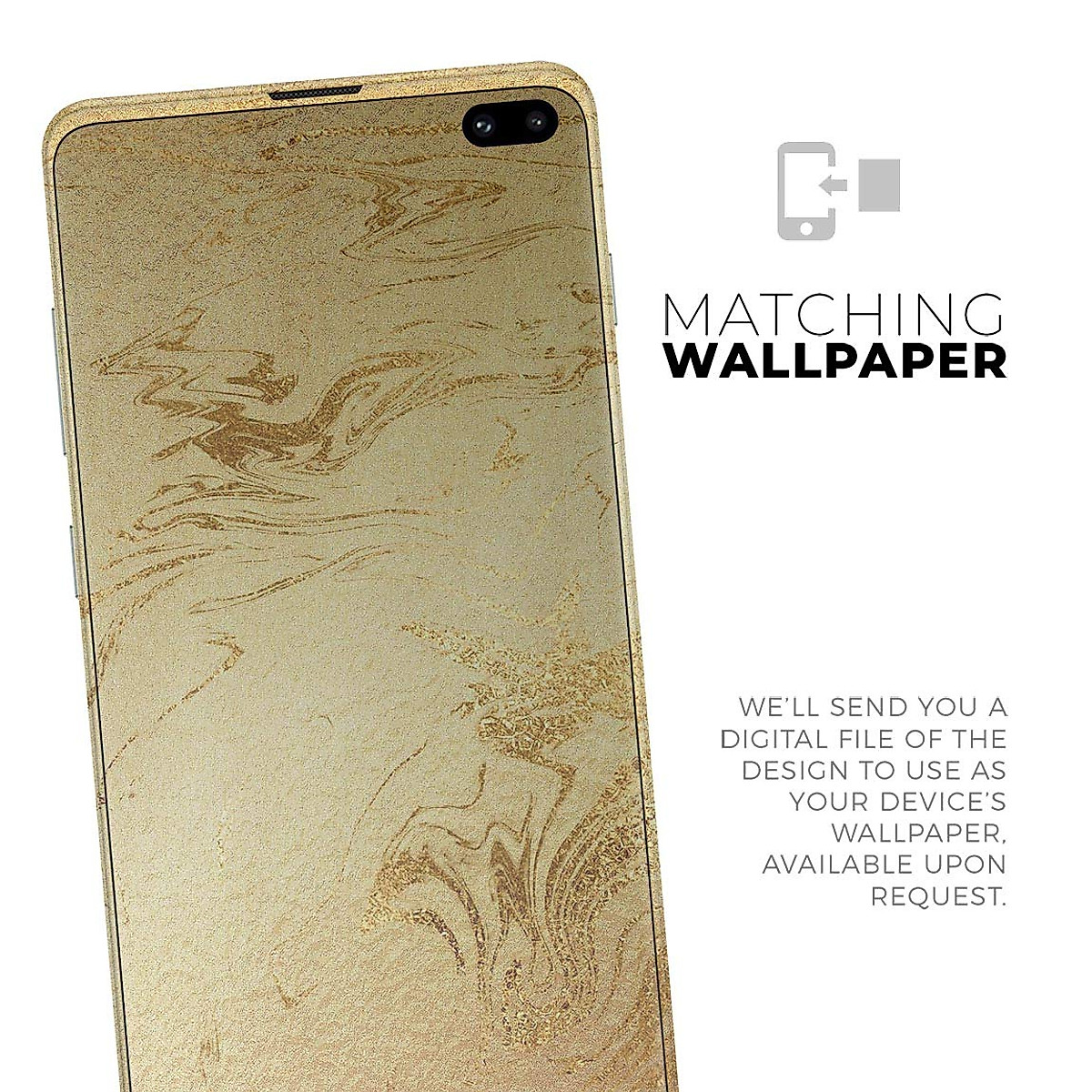 DesignSkinz Molten Gold Digital Foil Swirl V10 Protective Vinyl Decal Wrap Skin Cover Compatible with The Samsung Galaxy S20 (Screen Trim & Back Glass Skin)