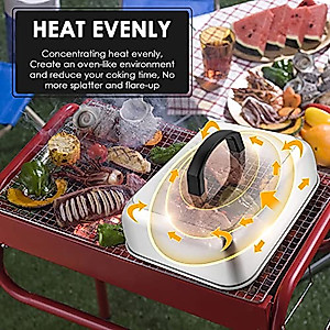 Joyfair 9 Inch Basting Cover, Stainless Steel Rectangle Cheese Melting Dome for Griddle Flat Top Grill Teppanyak, Ideal for Outdoor Grilling/Kitchen Steaming Cooking, Heavy Duty & Dishwasher Safe