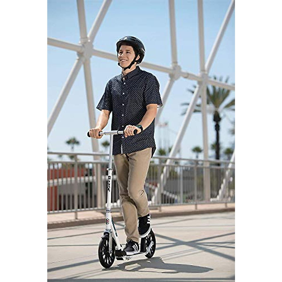 Razor A6 Kick Scooter for Kids Ages 8+ - Extra-Tall Handlebars & Longer Deck, 10" Urethane Wheels, Anti-Rattle Technology, For Riders Up to 220 lbs
