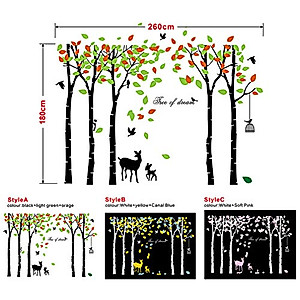 Giant Jungle Tree Wall Decals for kids room decor, Nursery wall decal, kids wall decor (White)