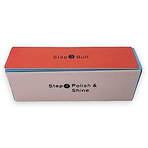 DreamCut 4-Way Nail Buffer Block - 4 Steps Sanding Polisher, Washable Emery Buffing Tool for Professional Manicure and Pedicure