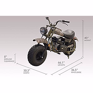 Massimo Motor Warrior200 196CC, 6.5 HP Engine Super Size Mini Moto Trail Bike MX Street for Adults. Wide Tires Motorcycle Powersport CARB Approved (Gray)