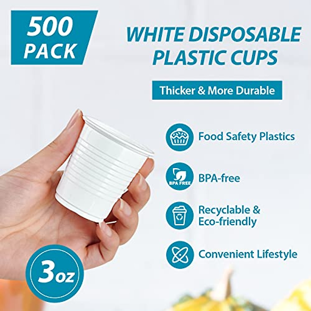 Lilymicky 500 Pack 3 oz Disposable Plastic Cups, Bathroom Cups, 3 Ounce Plastic Mouthwash Cups, Small Jello Shot Cups for Tasting, Drinking and Party
