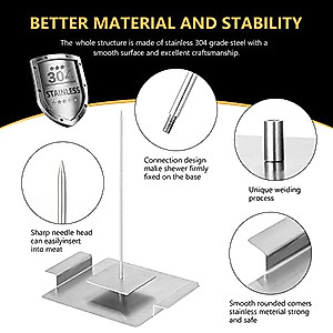 Vertical Tacos Al Pastor Skewer - Brazilian Barbecue Tools Stainless Steel, Doner Kebab Skewer Stand, YIDADA Gaucho Skewer Hack