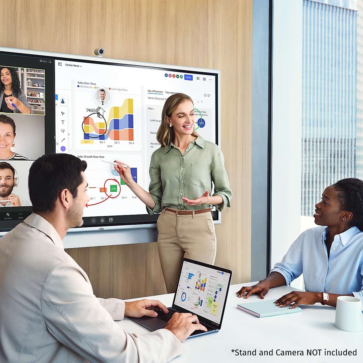 Vibe S1 4K UHD Smart Board, 75 Inch Digital Whiteboard for Office and Classroom, Electronic Presentation Meeting Device for Hybrid Work, Interative Touchscreen Display, Chrome OS and 250+ Free Apps