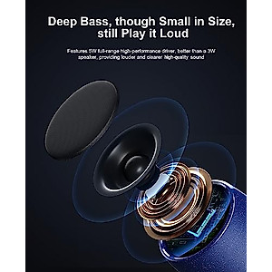 Small Speaker, Bluetooth Speaker with 360°HD Stereo Sound and Robust Bass, Mini Speaker with Built-in Mic, Hands-Free Call, Portable Speaker for Hiking, Biking, Car, or Trip, Ideal Gift for Men, Women