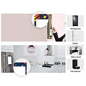 5 Pack Magnetic Notepads with Pen Holder for Fridge, Full Magnet Back Notepad, To Do List, Grocery Shopping, Space Theme, 6 x 3 Inches, 50 Sheets, Magnet Memo Pad for Fridge, Locker, File Cabinet, etc