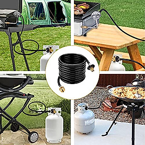 WADEO 18FT Propane Hose Adapter for Coleman, Propane Adapter Hose 1lb to 20lb, Converts Camping Stove, Tabletop Grill, Portable Heater to 5-40lb Tank