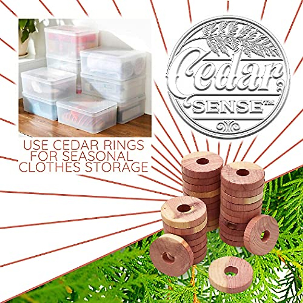 Cedar Sense Cedar Rings & Balls - 30 & 60 Pack Combo Save $$$ When You Buy 2 Combined - Cedar Blocks for Clothes Storage - Cedar for Closets - Closet Freshener - Cedar for Hangers