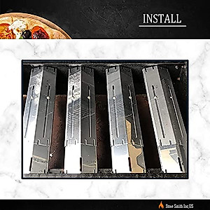 Universal Adjustable Grill Heat Plate Shields, Grill Burner Covers Replacement, Gas Grill parts, Grill Flame Guards, Grill Tent Parts for Brinkmann, Nexgrill Gas Grill Models.11.75" up to 21" L, 4P