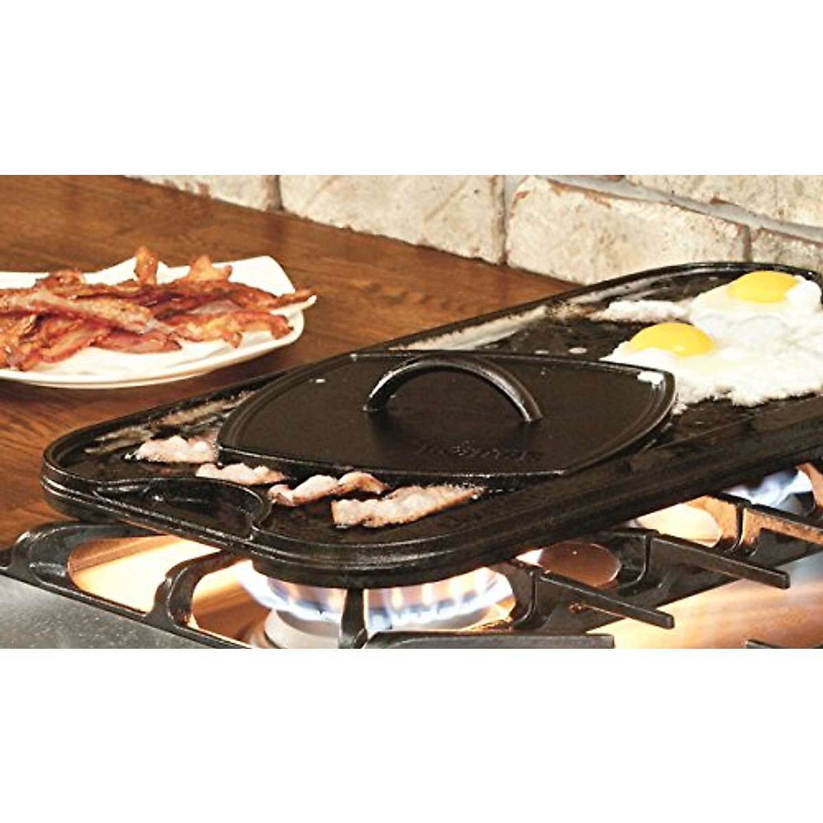 Lodge LPGI3 Cast Iron Reversible Grill/Griddle, 20-inch x 10.44-inch, Black