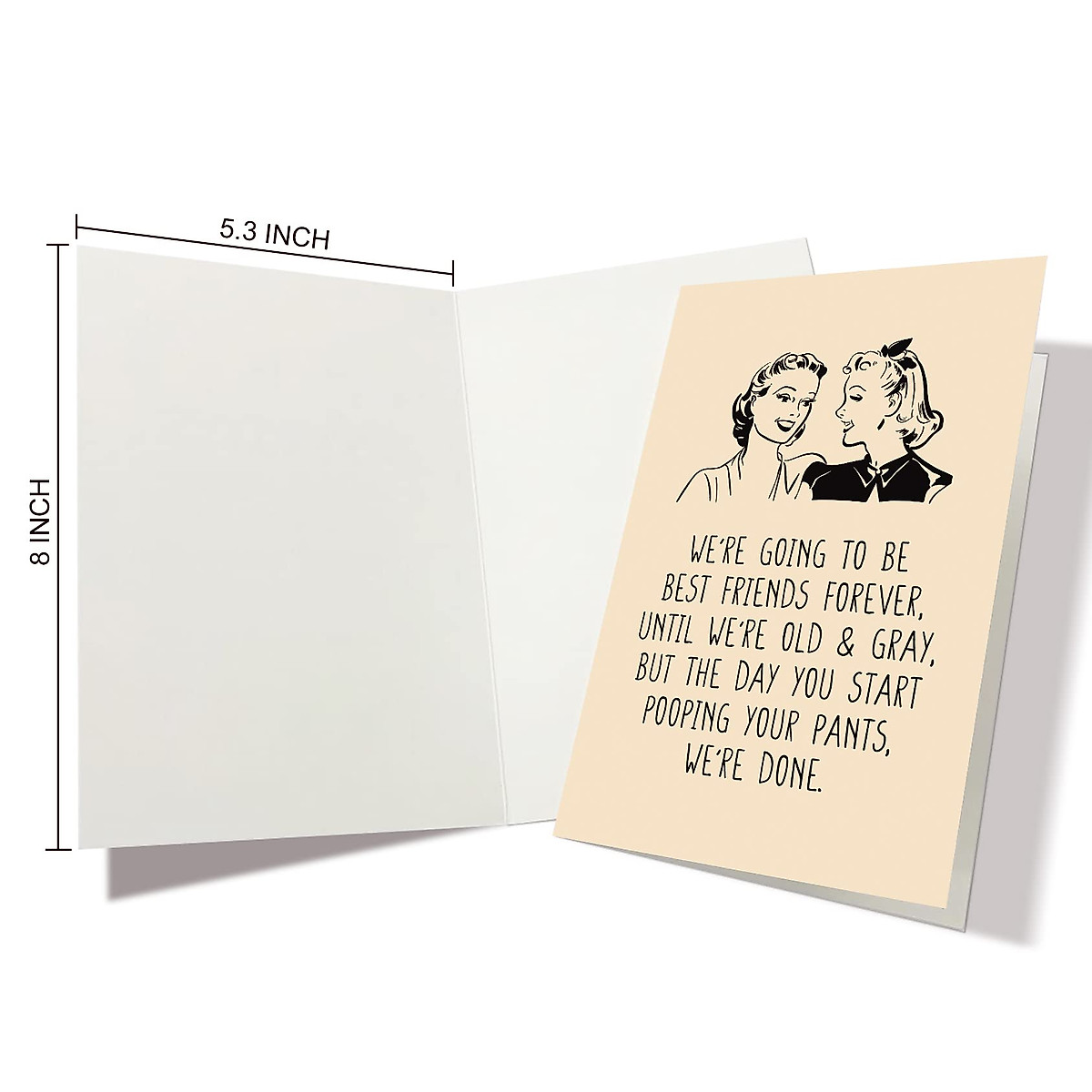 Nchigedy Funny Birthday Card for Best Friend, Humorous Friendship Card for Her, Hilarious Pooping Pants Friend Card for Bestie