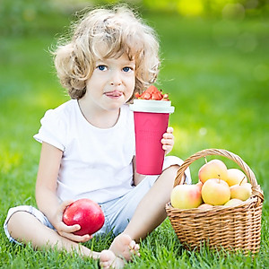 Slushie Maker Cup Frozen Magic: TIK TOK Smoothies Cooling Cup, Double Layer Silica Cup, DIY Homemade Slushies, Portable Squeeze Icy Milkshake Cup Gift for Childrens