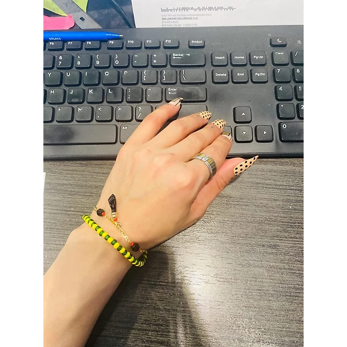 Inner Plane Azabache Charm Protection Bracelet Containing Figa Hand 14K Gold Filled Jewelry Protects From Evil Eye for Women Men Boys Girls