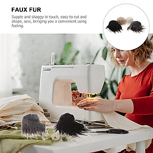 HOODANCOS 4pcs Artificial Fur Fabric 59.06"L x 1.97"W Shaggy Fur Patches Squar Faux Fur Strip for DIY Craft Clothing Hat Sewing Costume