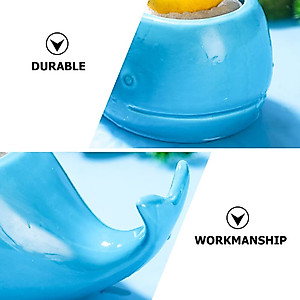 PRETYZOOM Ceramic Coffee Mug 3D Whale Tiki Cup Hawaiian Luau Party Cocktail Glasses Cute Animal Exotic Juice Wine Cup for Bar Kitchen Holiday Ornament Sky- blue 450ml