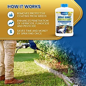 Adios! Spray Boost Surfactant for Herbicide and Weeds, Makes 25 Gallons of Nonionic Wetting Agent (8oz)