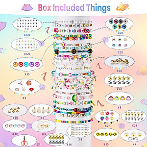 Goldwise Friendship Bracelet Kit - 16000 pcs with 48 Colors Glass Seed Beads (2/3/4mm), 24 Colors Clay Beads, 7 Styles Letter Beads (A-Z), Variety of Charms, DIY Jewelry & Bracelet Making Crafts