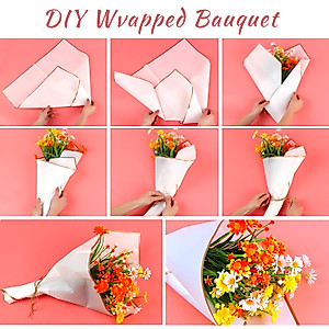 CCINEE 20 Sheets Gold Edge Flower Wrapping Paper,Waterproof Fresh Flower Packing Material Florist Bouquet Supplies DIY Craft Gift Packing,10 Colors